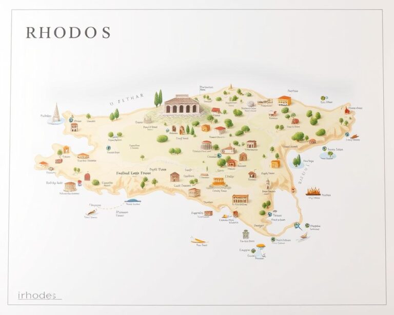 Rhodos Sehenswürdigkeiten Karte - Urlaubsplanung