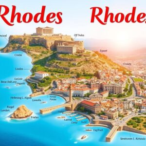 Rhodos Sehenswürdigkeiten Karte - Urlaubsplanung